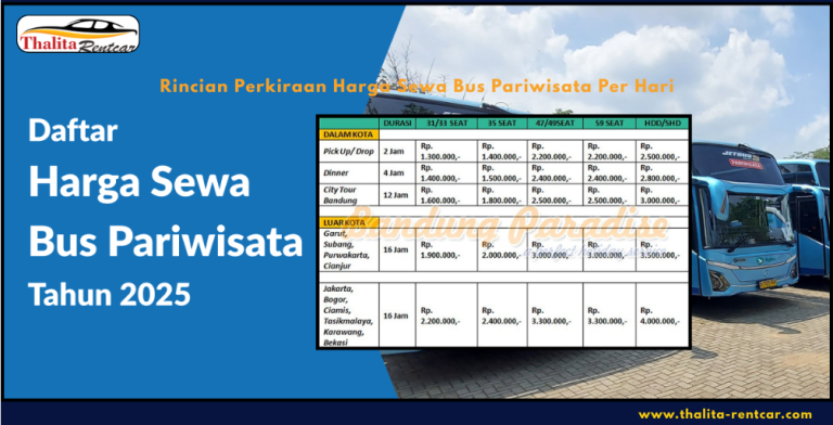 Rincian Perkiraan Harga Sewa Bus Pariwisata Per Hari
